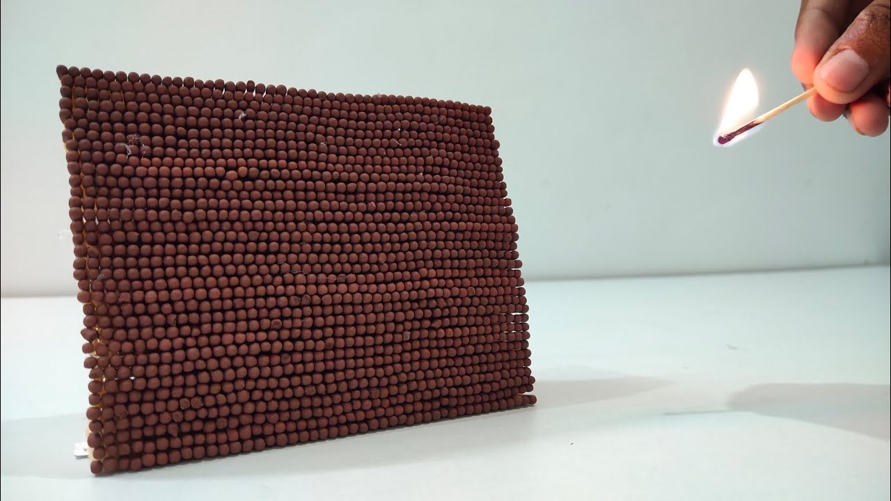 chain reaction of match sticks square | fire domino effect - YouTube
