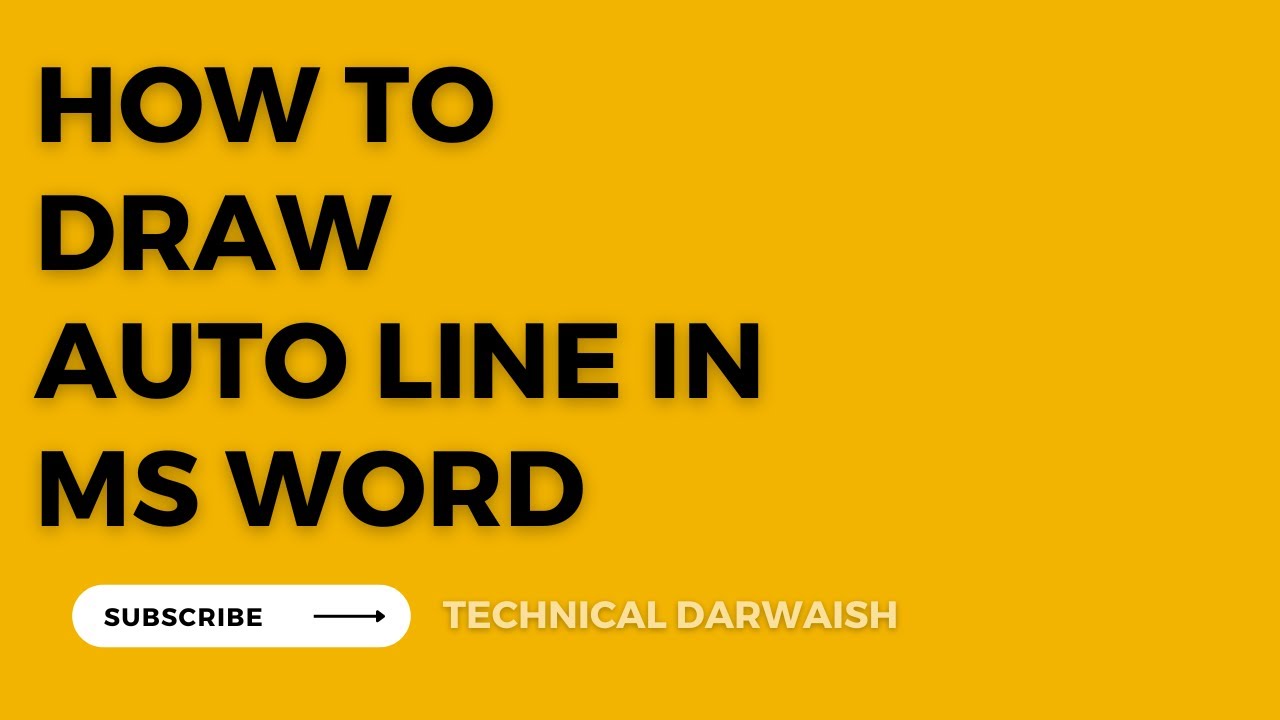 How To Draw Auto Line In MS Word MS Word Tips And Tricks YouTube How To Draw Auto Line In MS Word MS Word Tips And Tricks YouTube