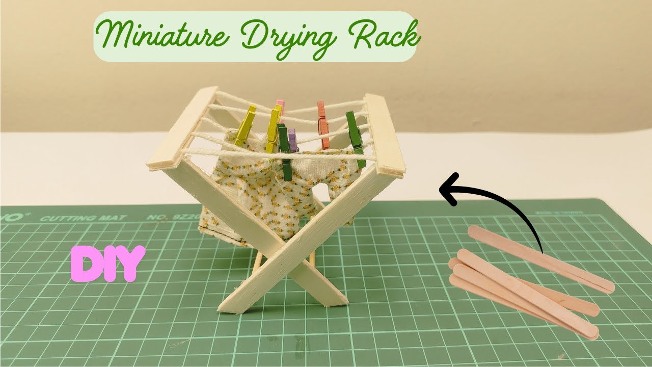 Miniature Drying Rack DIY – Dollhouse Laundry Accessory Made from ...
