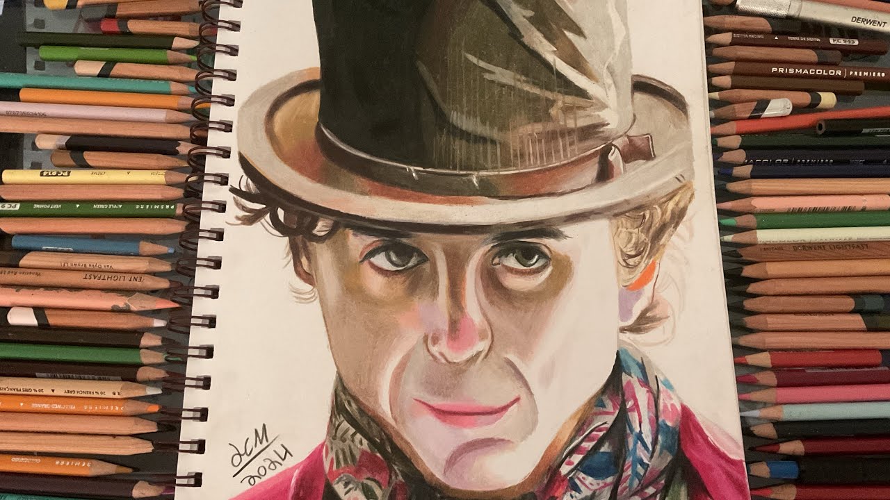 Drawing Willy Wonka #drawholic #art - YouTube