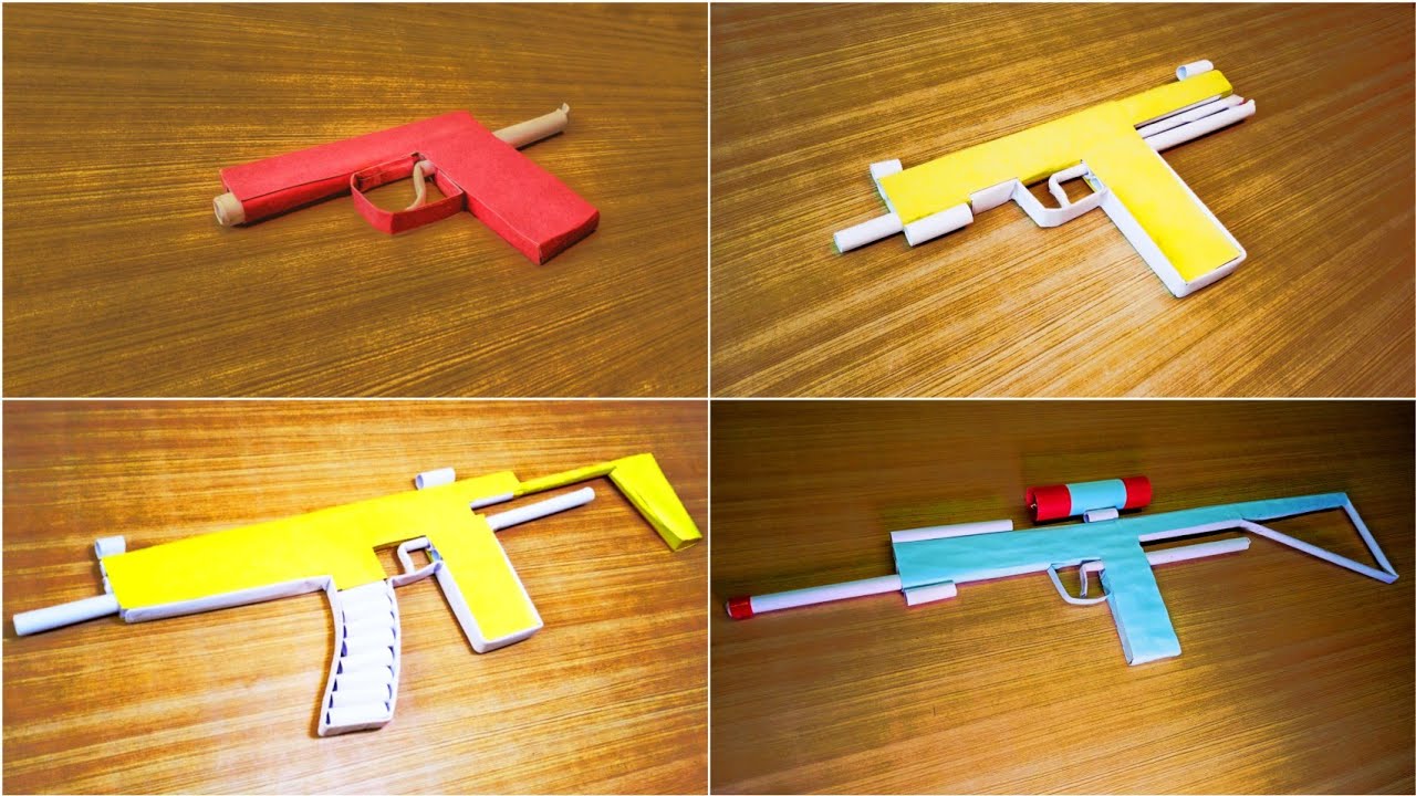 How to make amazing paper guns very easy - YouTube