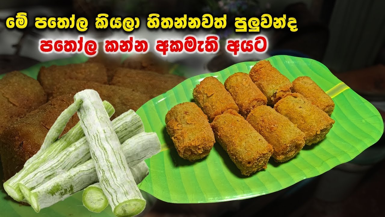 මීට කලින් පතෝල මෙහෙම හදලා නෑ නේද😋 | pathola recipe | Snake gourd ...