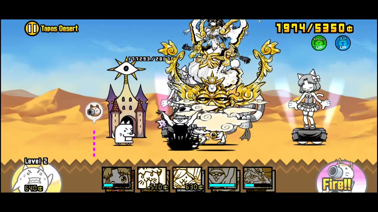 battle cats tapas desert 1 crown - YouTube