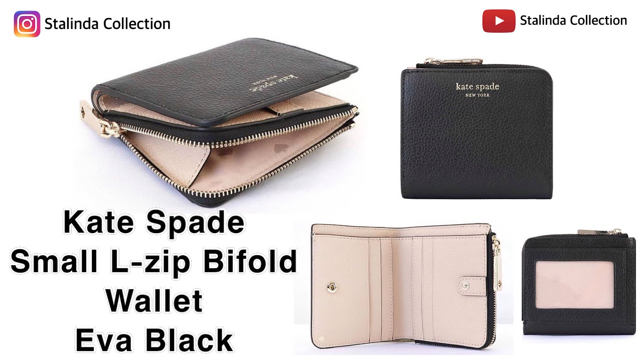 Kate Spade Small L-zip Bifold Wallet Eva Black - YouTube