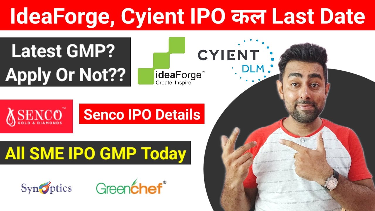 कल Last Date IdeaForge IPO | Cyient IPO | Senco IPO | All IPO Latest ...