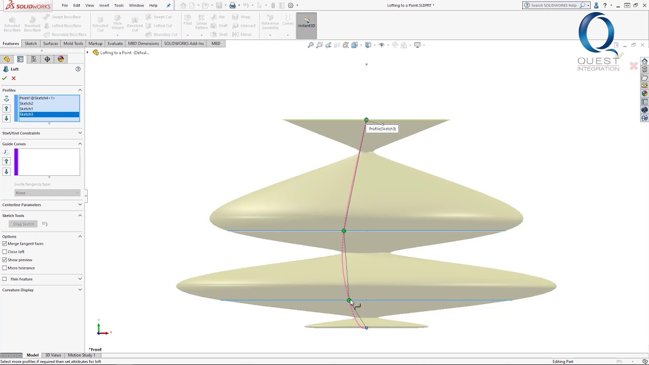 Lofting with Points in SOLIDWORKS - YouTube