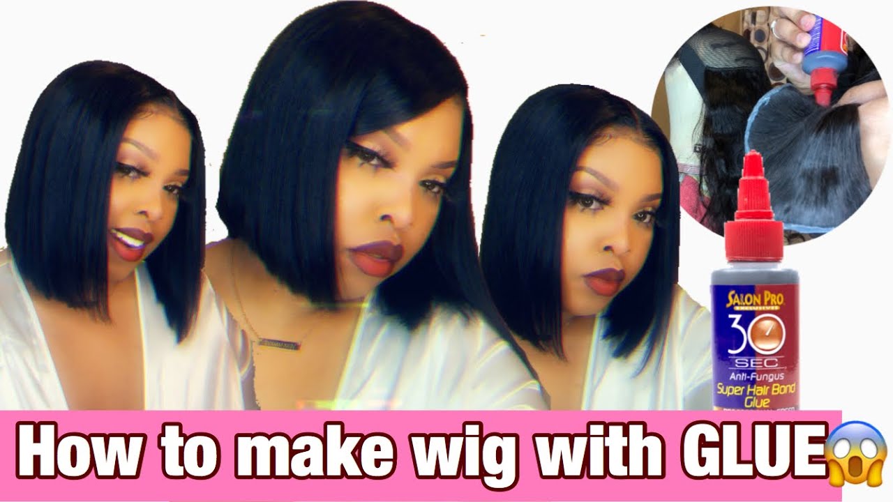 How to make a closure wig using glue (Beginner Friendly) - YouTube