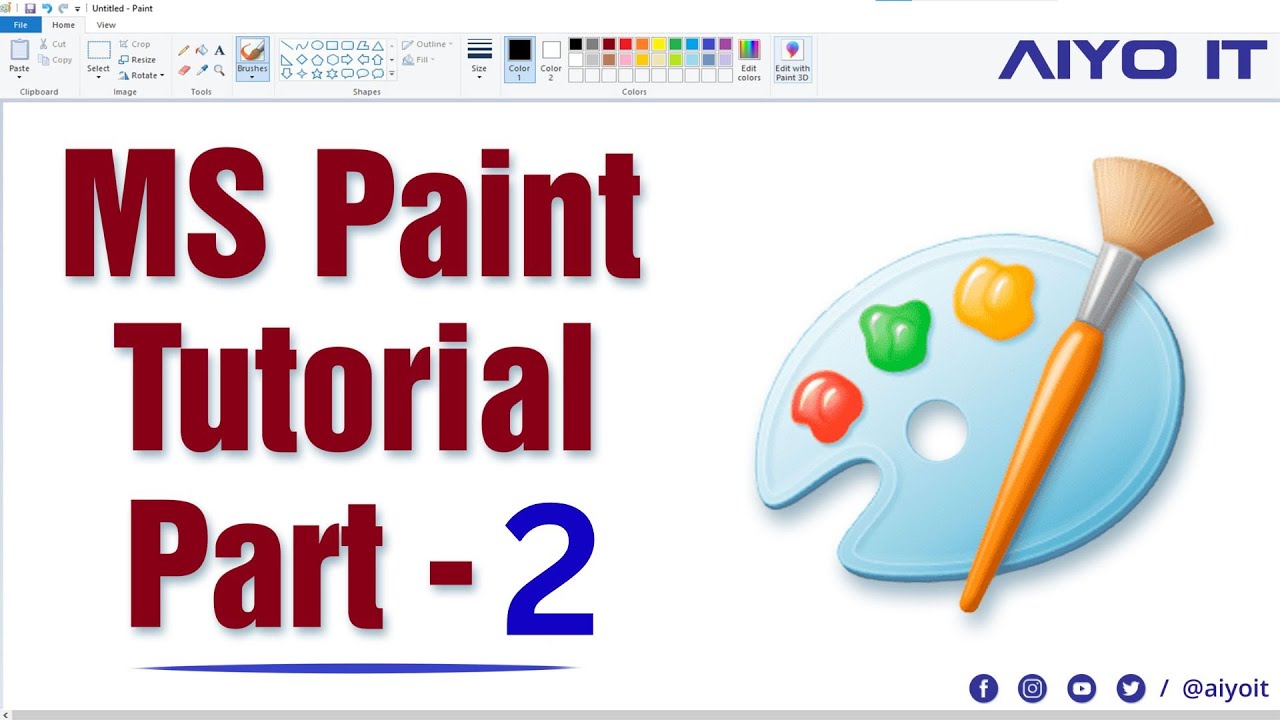 PART 2 - MS Paint Home Tab | Complete Tutorial in Hindi | AIYO IT - YouTube