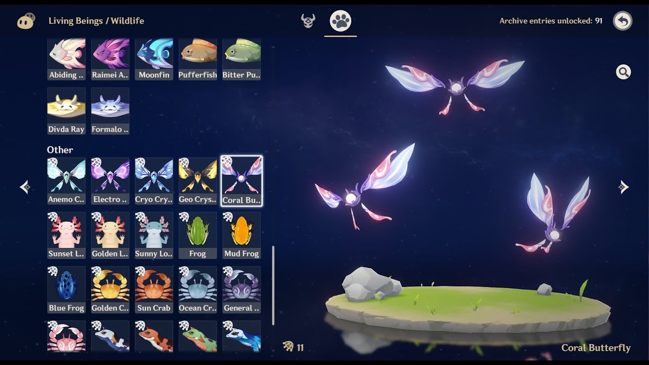 Before the Three Realms event ends Genshin Impact Coral Butterfly - YouTube