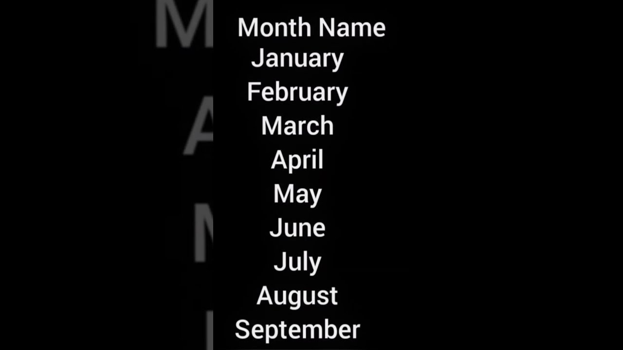 Month Name YouTube Month Name YouTube