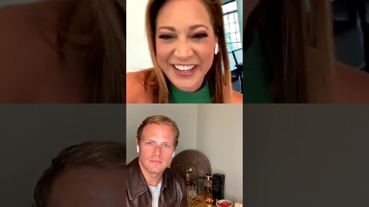 Sam Heughan on GMA's Instagram with Ginger 6/10/2020 - YouTube