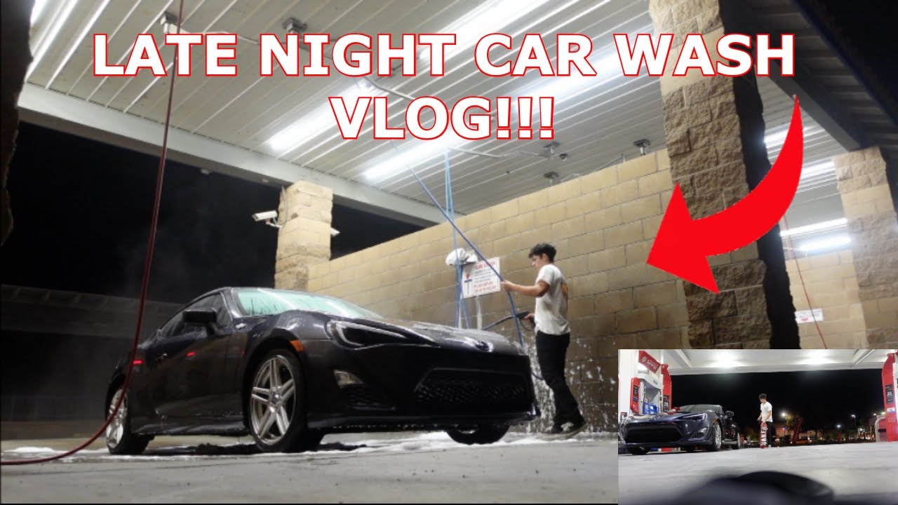 LATE CALI NIGHT CAR WASH VLOG ! (detailing the firs) - YouTube
