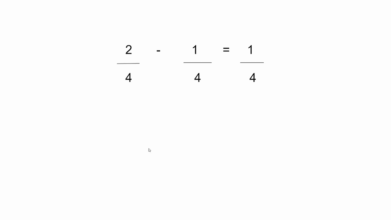 Subtracting Fractions With The Same Denominator Maths YouTube