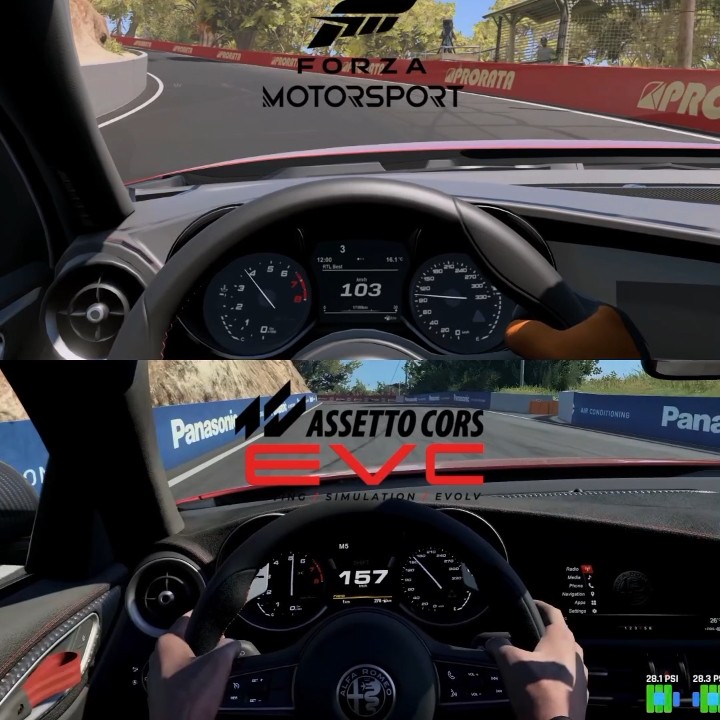 Asseto Corsa Evo VS Forza Motorsport 8 Hud view comparison #shorts ...