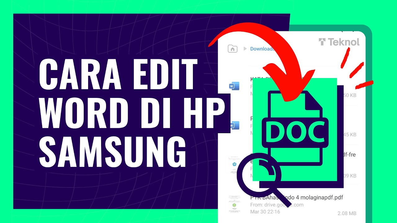 CARA EDIT WORD DI HP SAMSUNG - YouTube