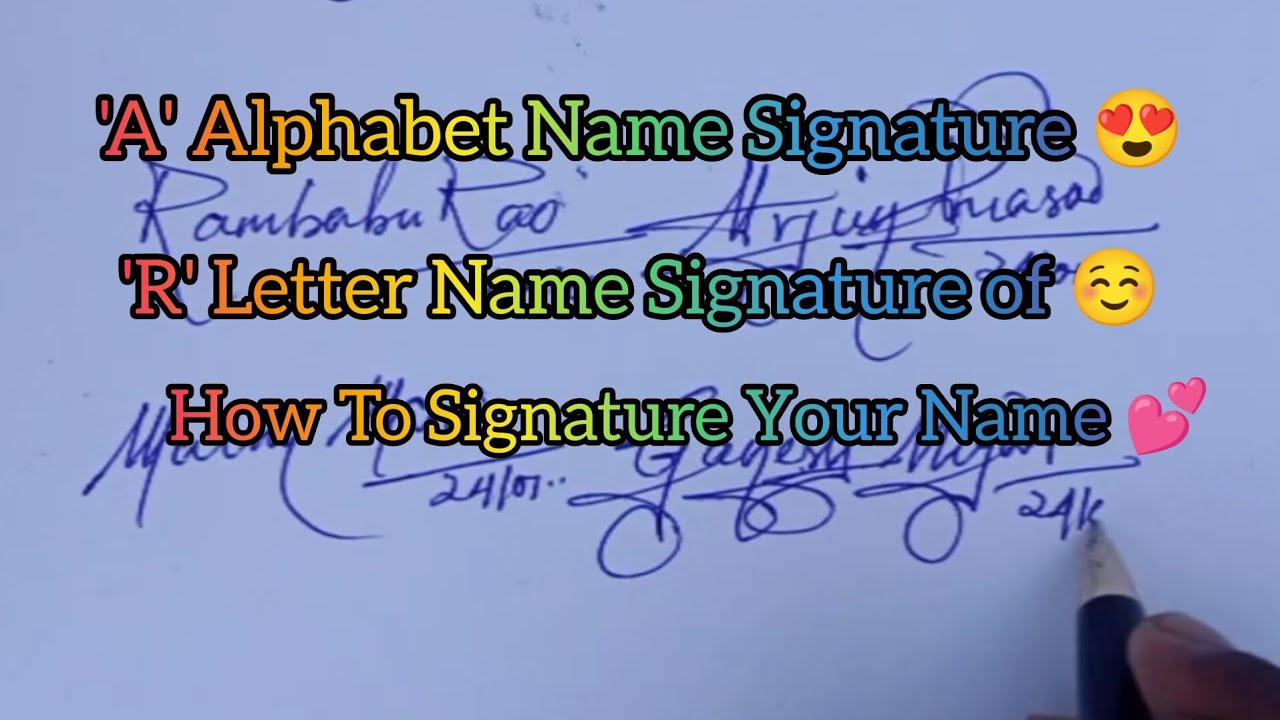 'A' Alphabet Name Signature🔥| 'R' Letter Name Of Sign😍|#signature# ...
