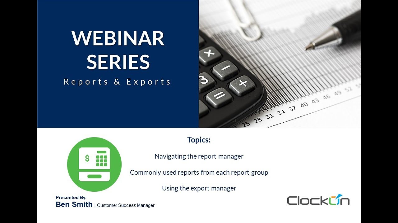 Webinar - Reports and Exports - YouTube