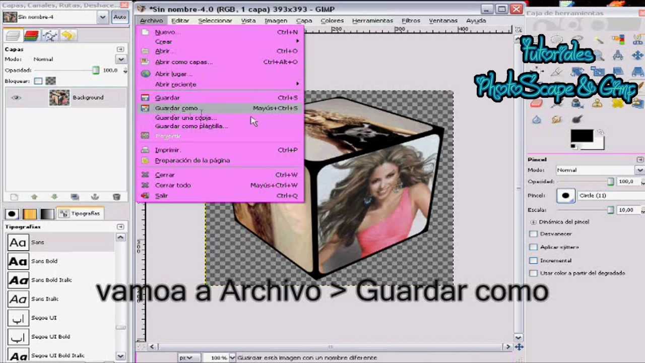 Tutoriales - Como Hacer un cubo En Gimp - YouTube