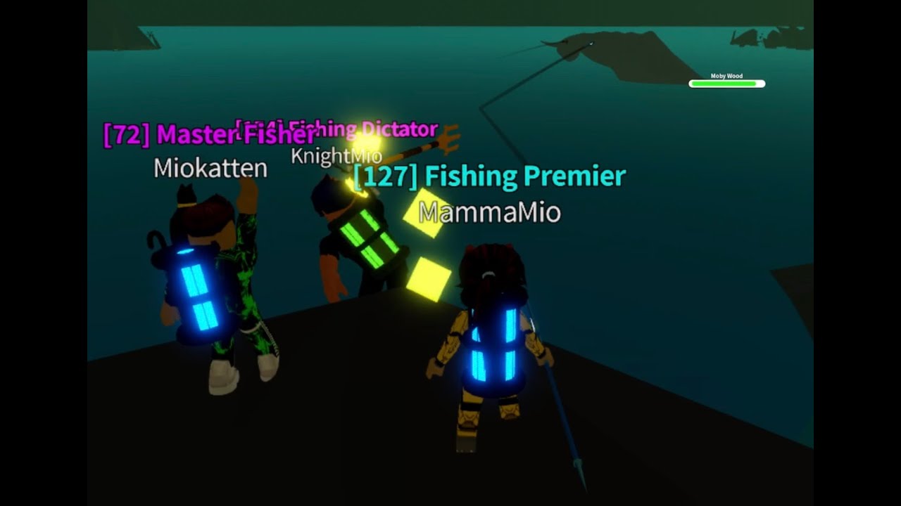 Mio Clan Defeating Moby wood at Fishing simulator - YouTube