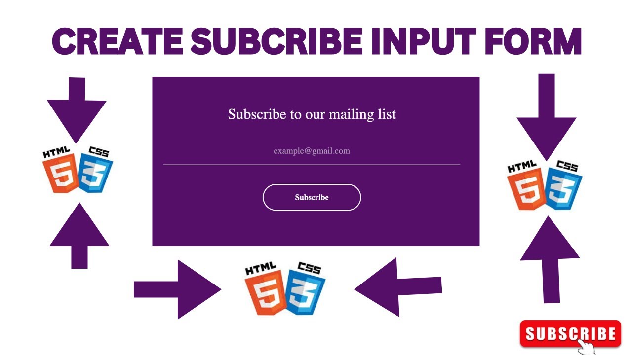 Create a Simple Subscribe Form with HTML & CSS in Minutes! - YouTube