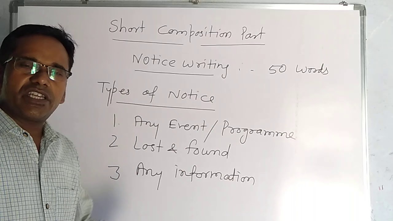 Short composition part (Notice) -50 words - YouTube