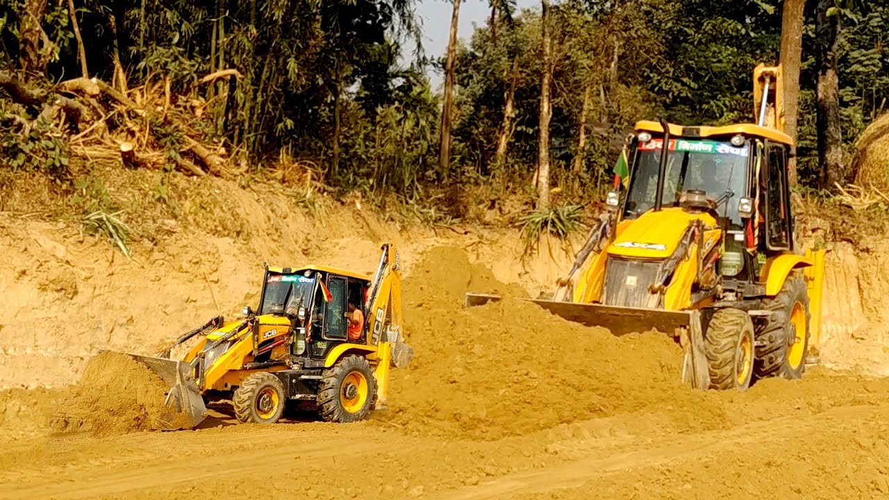 Amazing JCB Video!!! Clearing Mud - JCB Backhoe Loader - Leavin mud ...