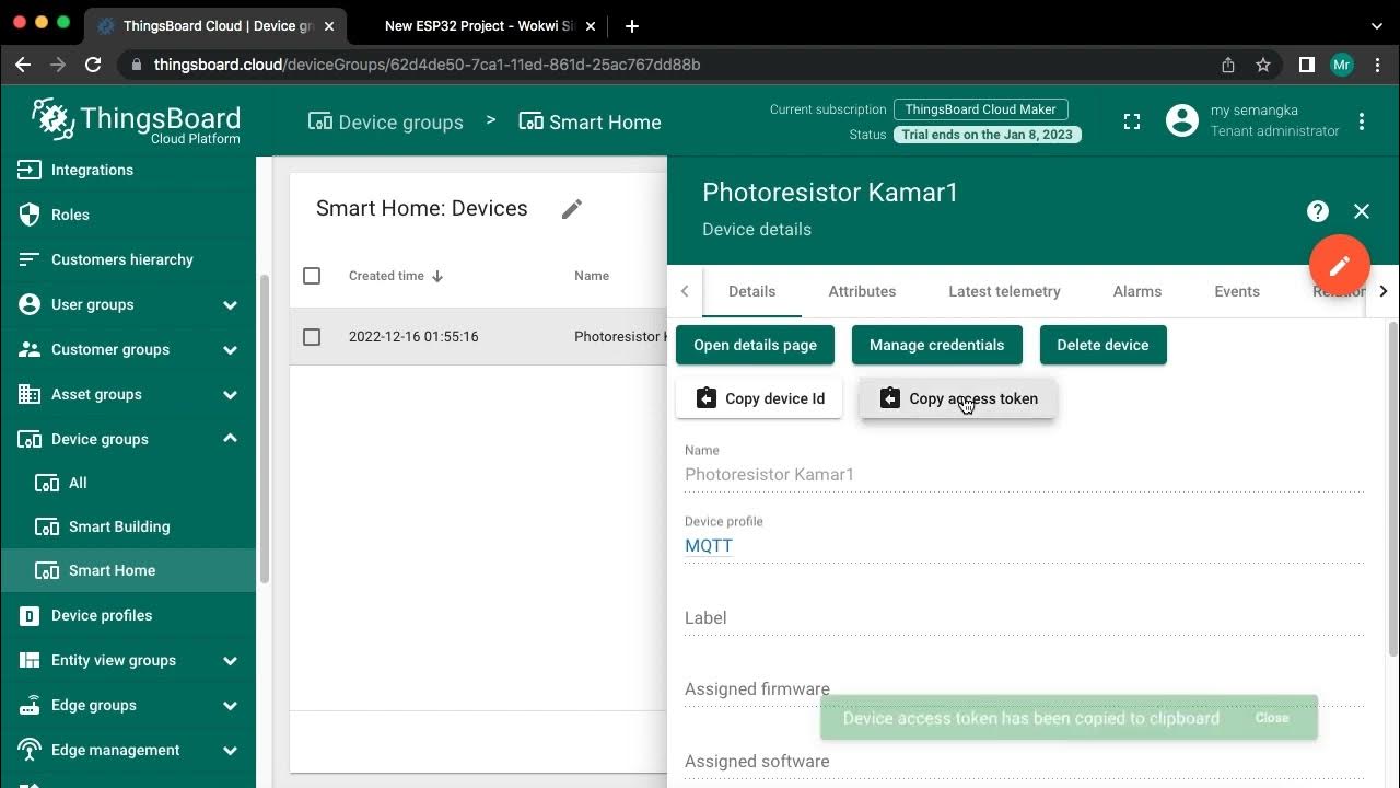 ESP32 ke ThingsBoard Cloud via MQTT - YouTube