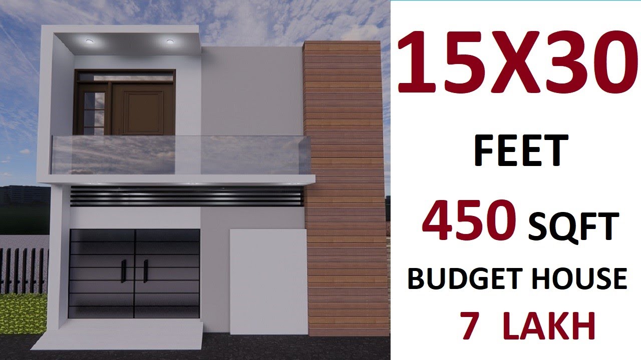 15X30 New House Design 3D||15X30 House Design||450 sqft House||50 Gaj ...