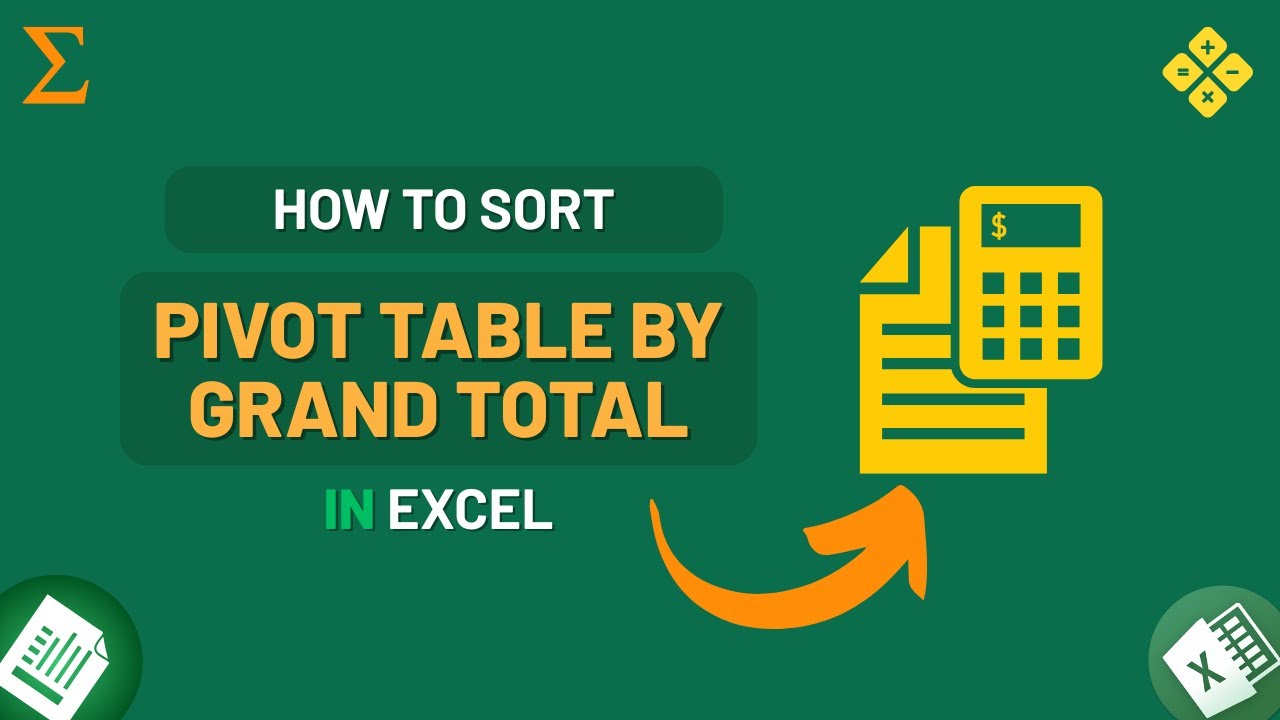 How to Sort Pivot Table by Grand Total - YouTube