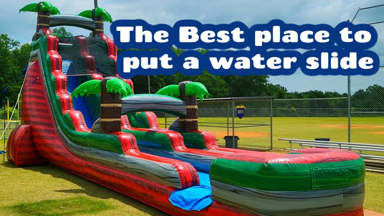 The best place to put a water slide - YouTube