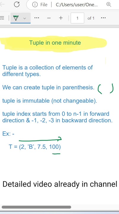 Python Tuples Explained in 1 Minute | Quick Revision - YouTube