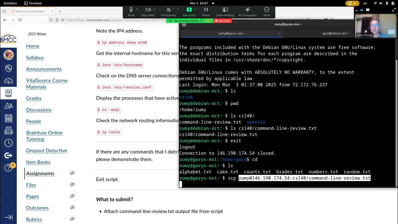 CS140 copy remote file with scp - YouTube