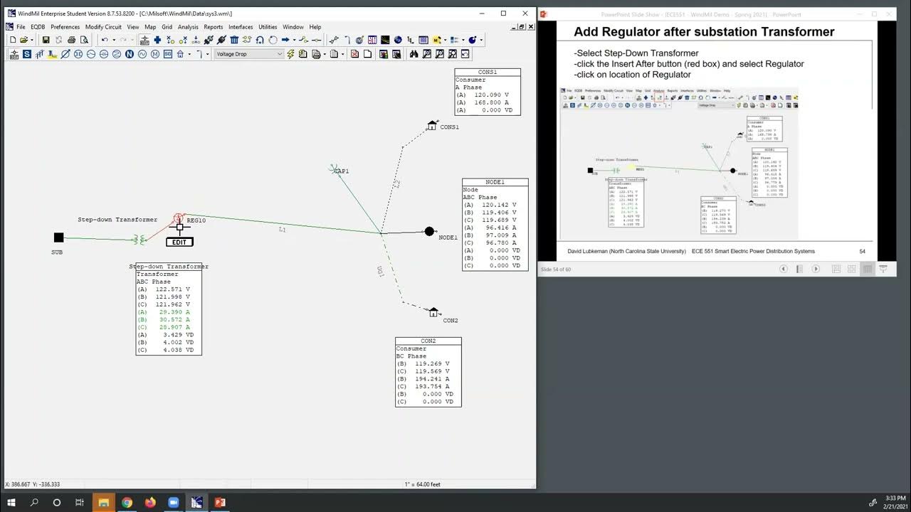 Lecture 10c: WindMil Demo - System 3 - Power Distribution Systems Spring 2021 - Lubkeman - YouTube