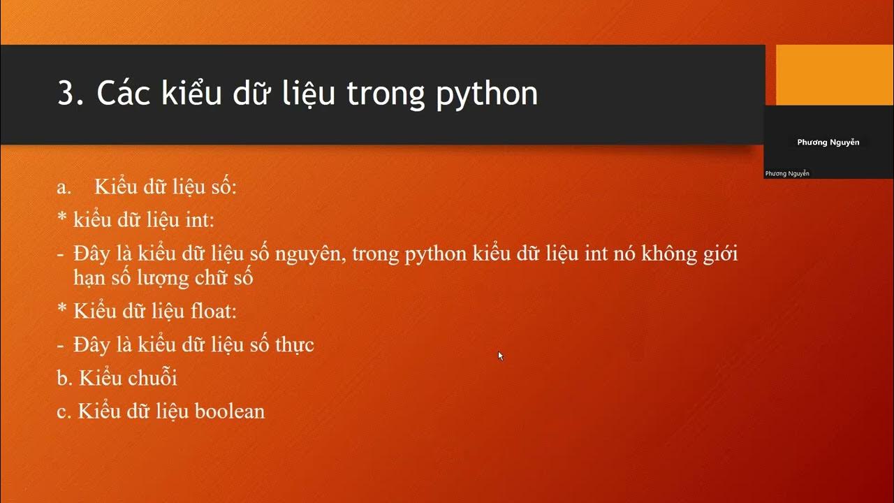 Buổi 2. Lập trình cơ bản Python (3/7/2024) - YouTube