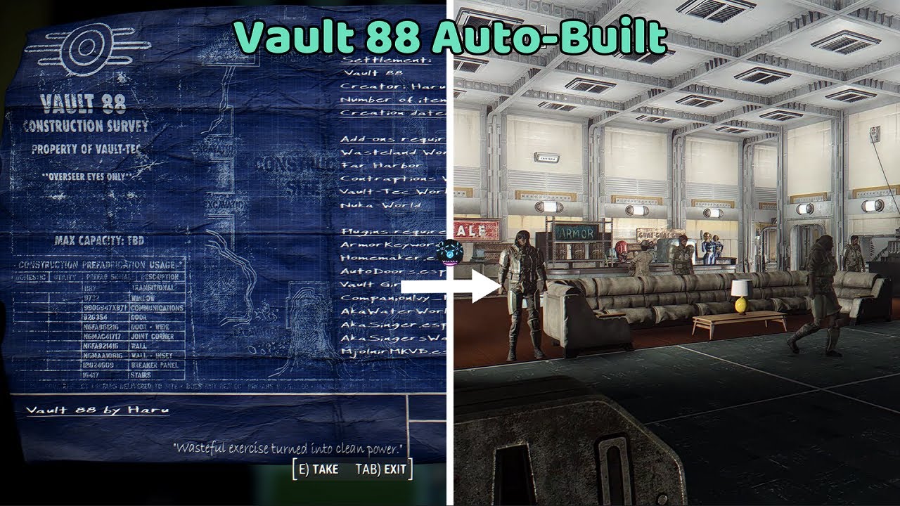 Fallout 4 | My Vault 88 - Auto Build - YouTube