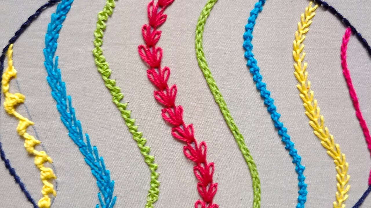Embroidery Borderline Design 9 Stitches | Beautiful 9 Hand Made ...