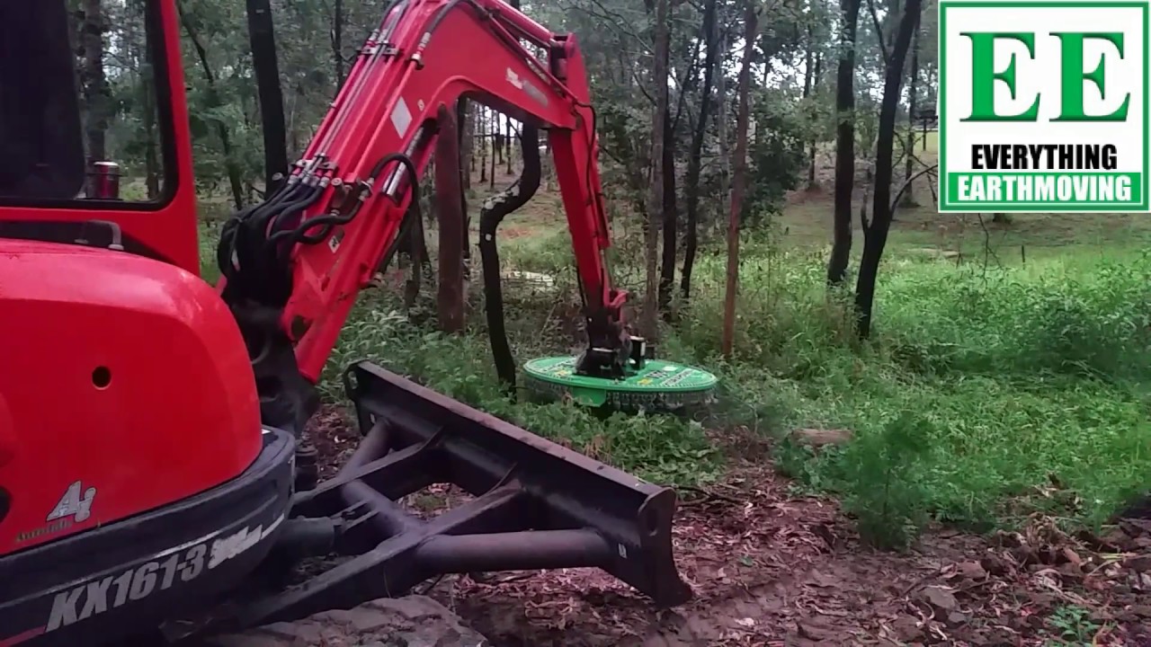 Mini Excavator with Grass Slasher - YouTube