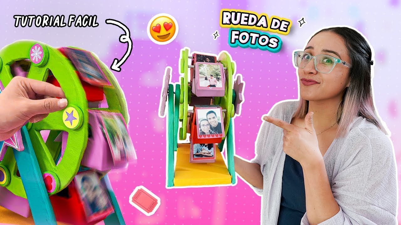 RUEDA de FOTOS CASERA (MUY FÁCIL de hacer) 🎡 Rueda de la Fortuna de ...