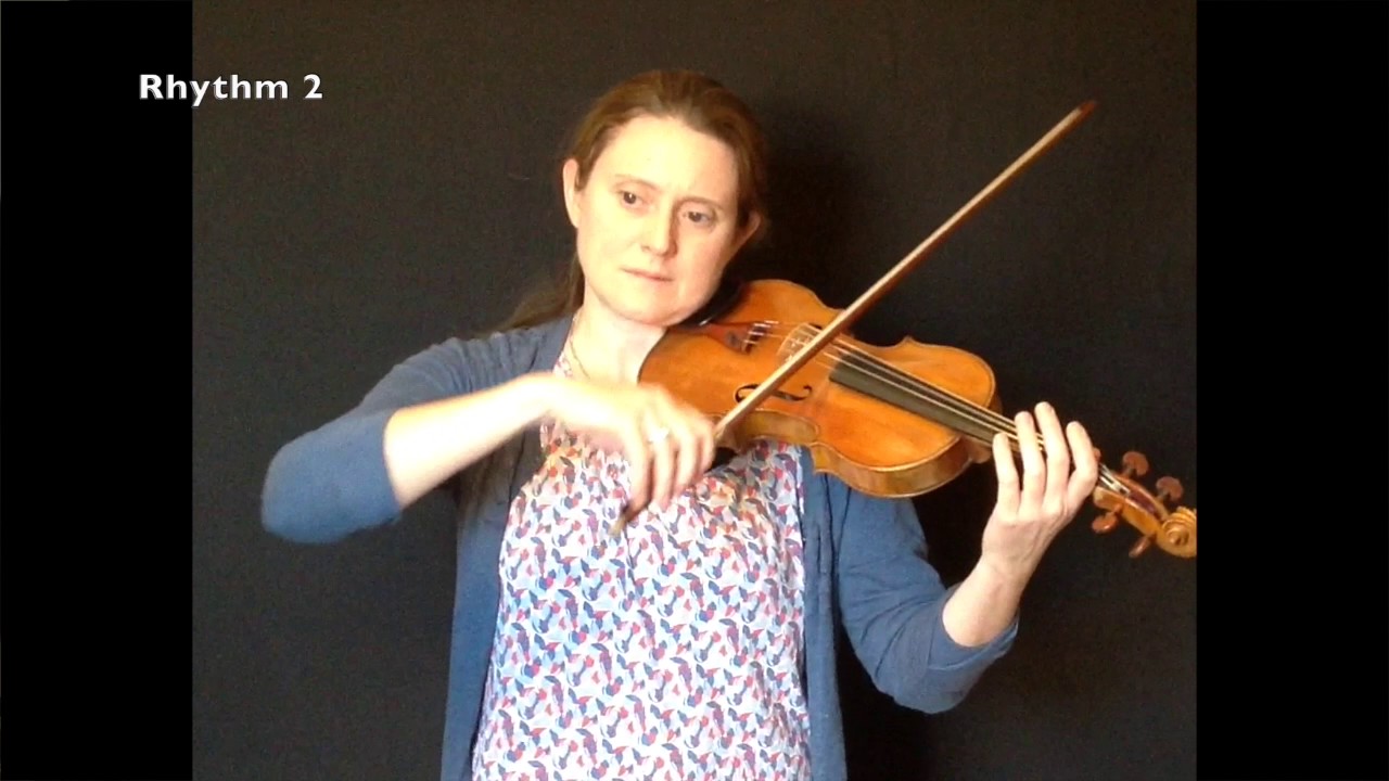 Playing hooked bow-strokes in syncopated rhythms, Violinworks Book 2 ...