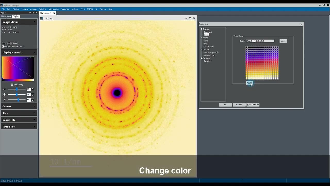Examine Image Information in DigitalMicrograph - YouTube