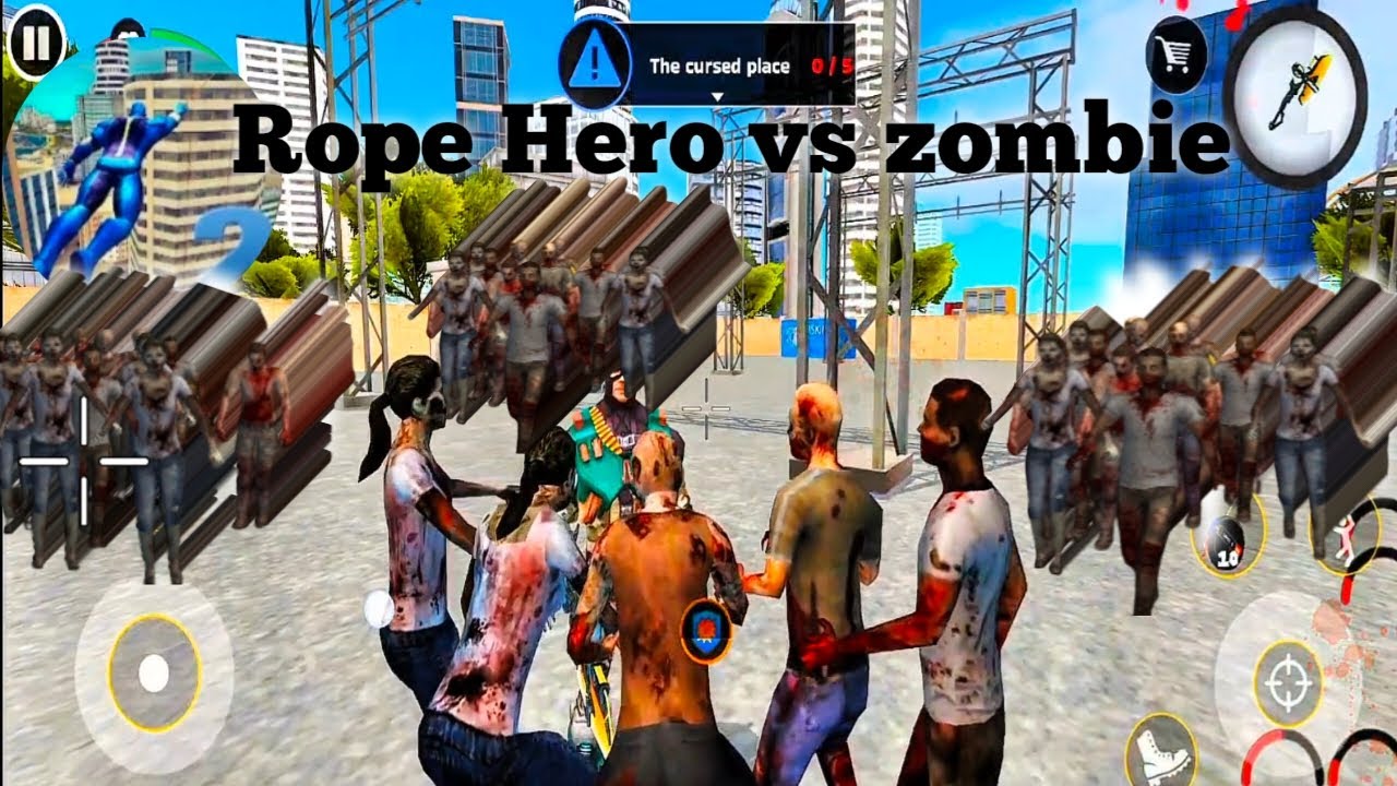 rope Hero and zombie Boos big fight|rope Hero ne train ko zombie se ...