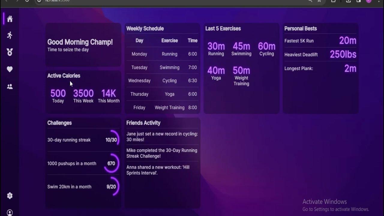 Designing a Modern Fitness App Interface with HTML and CSS (Source Code ...