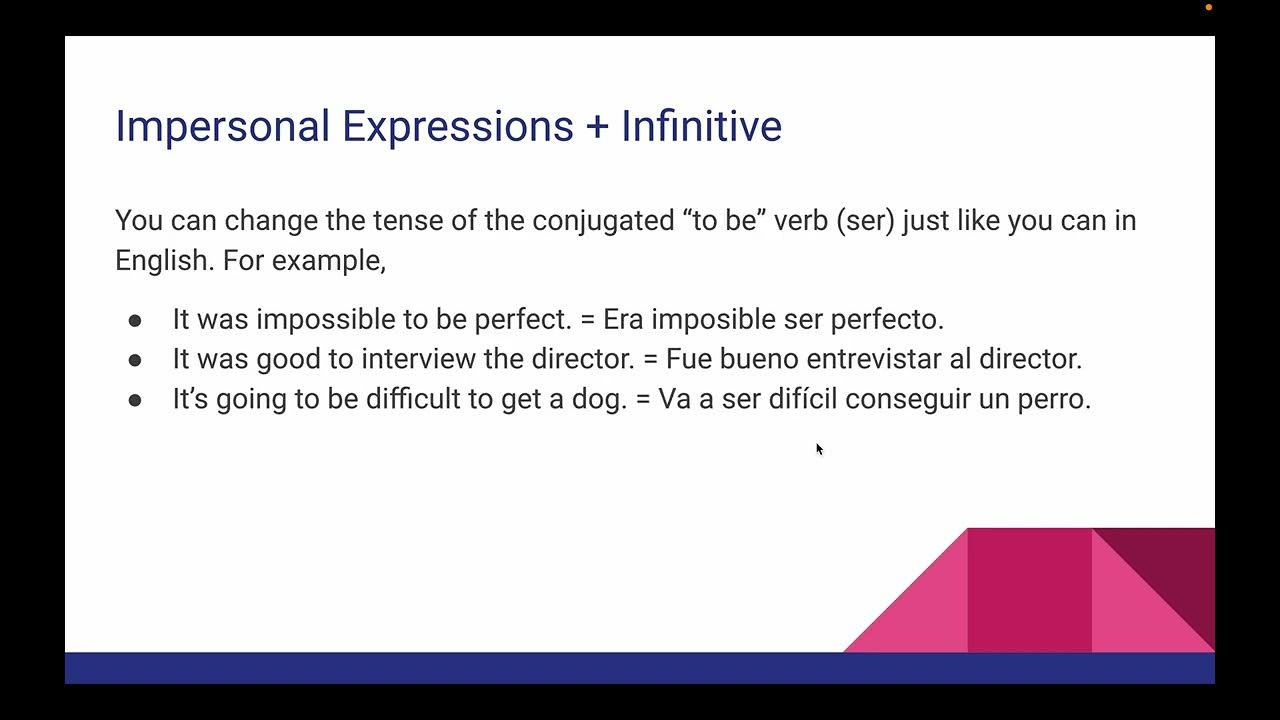 Impersonal Expressions + Infinitive - YouTube