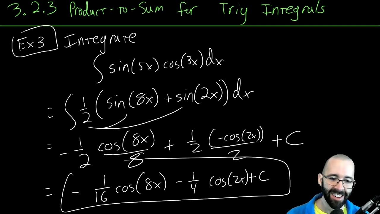 3 2 3 Products to Sums for Trig Integrals - YouTube