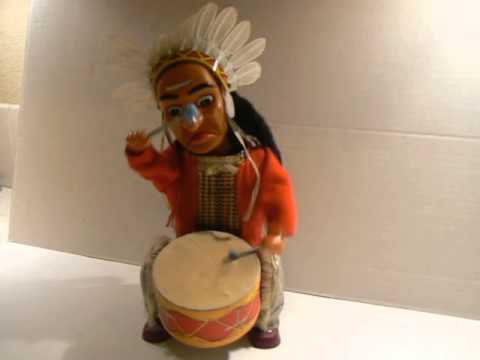 Vintage Chief Indian Joe Drumming Battery Operated Toy ALPS Made in ...
