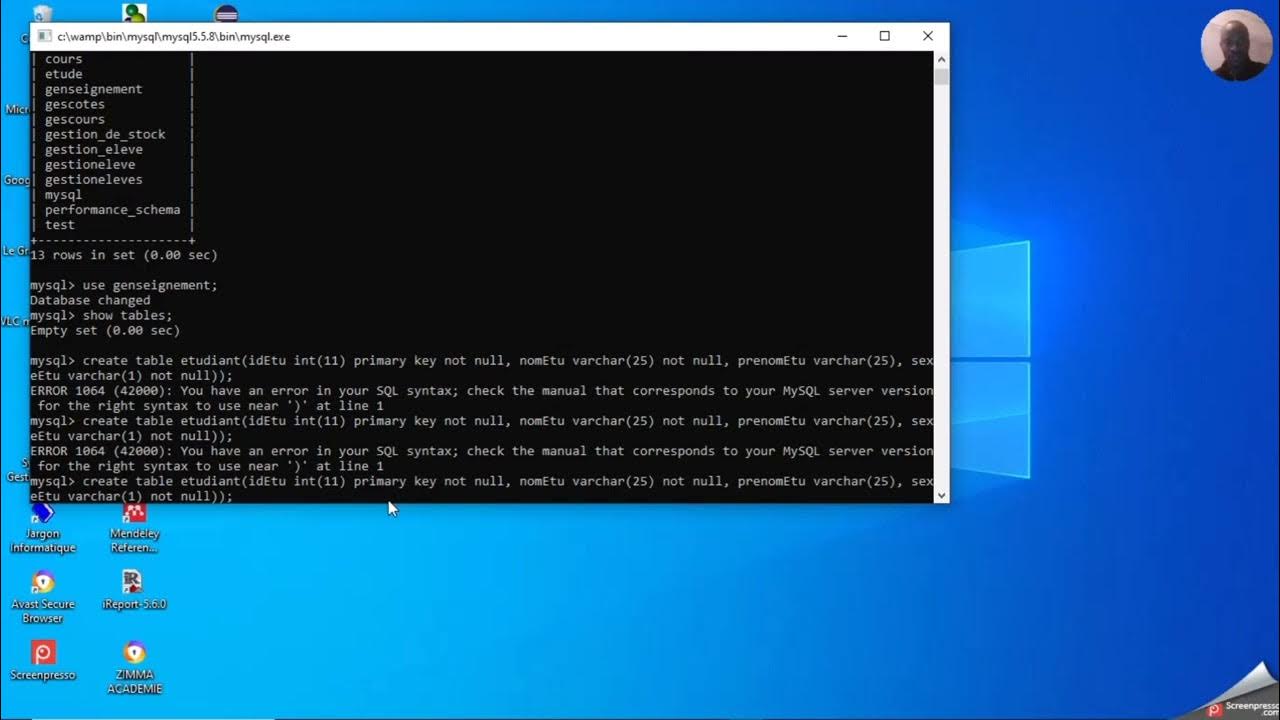 5. Implémentation de la base de données sous mode console de MySQL - YouTube