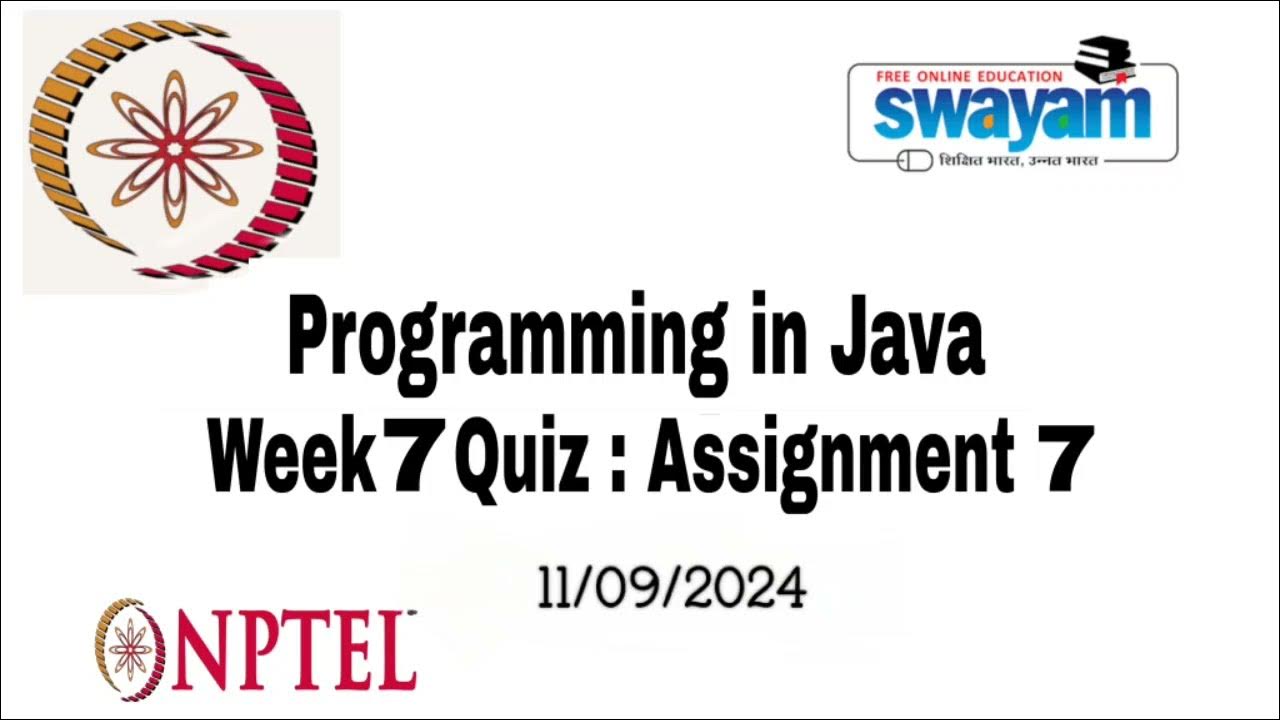 NPTEL Programming in Java Week 7 Quiz Assignment 7 | Programming in ...