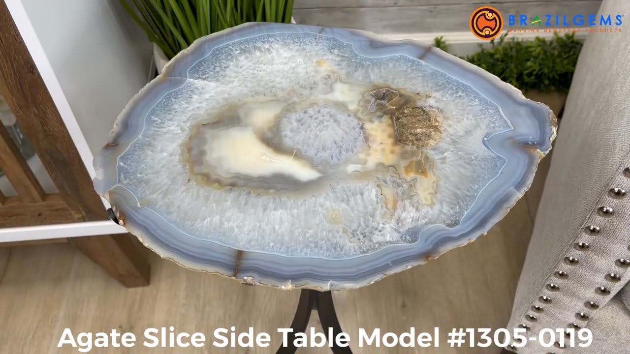Agate Slice Side Table Model # 1305-0119 by BrazilGems.com 🏷 FOR SALE 🛍 ...