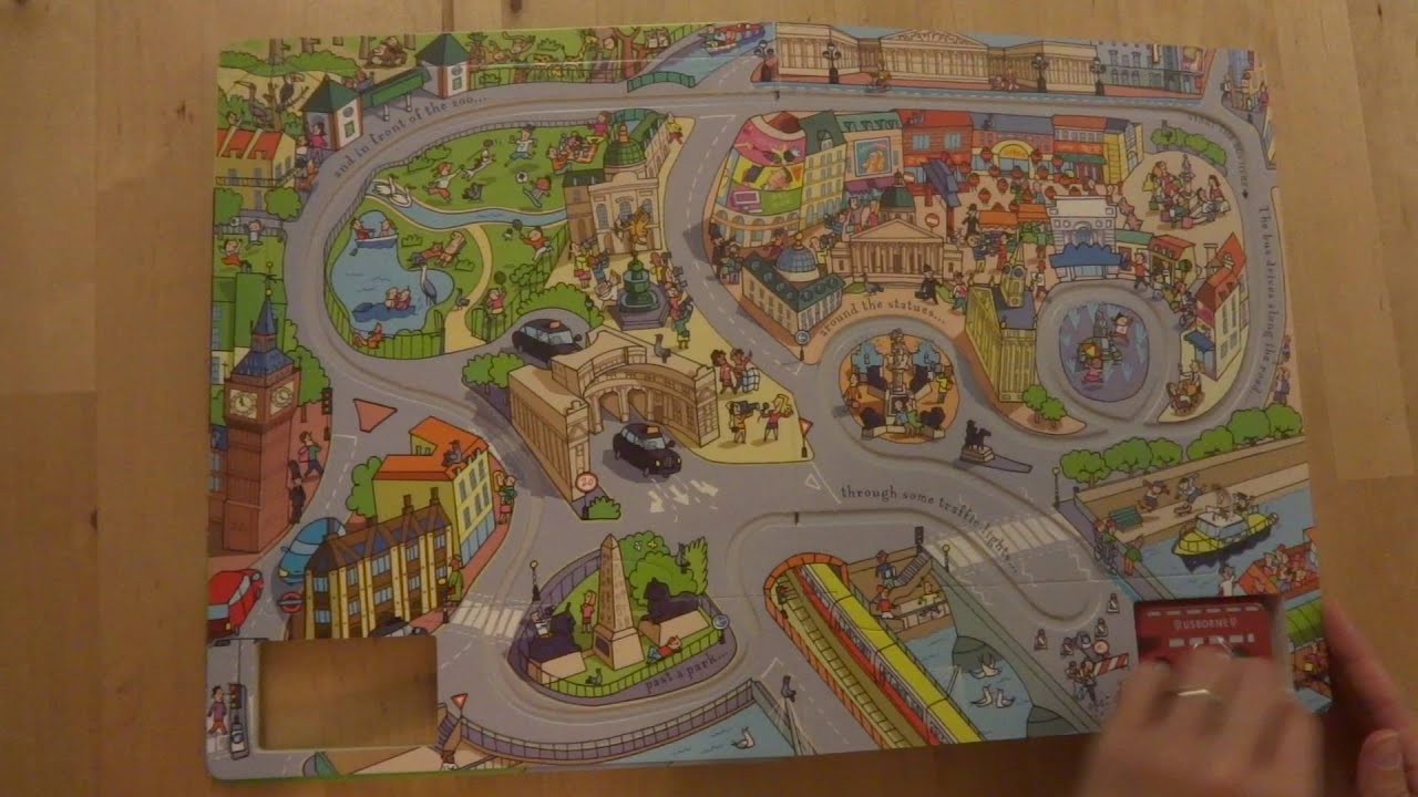 Usborne Books & More Wind-Up Bus Book with Slot-together Tracks - YouTube