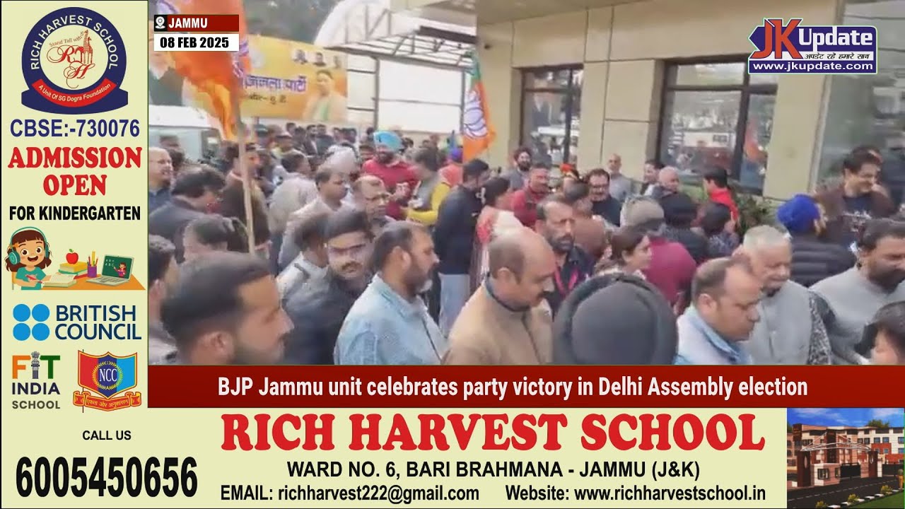 BJP Jammu unit celebrates party victory in Delhi Assembly election ...